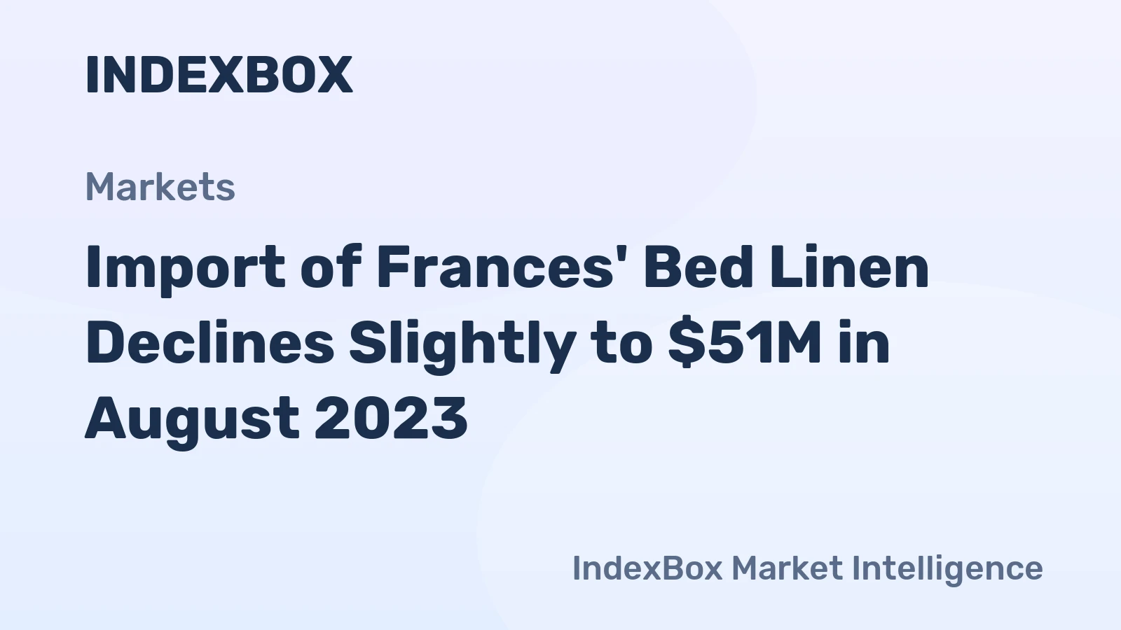Import of Frances' Bed Linen Declines Slightly to $51M in August 2023