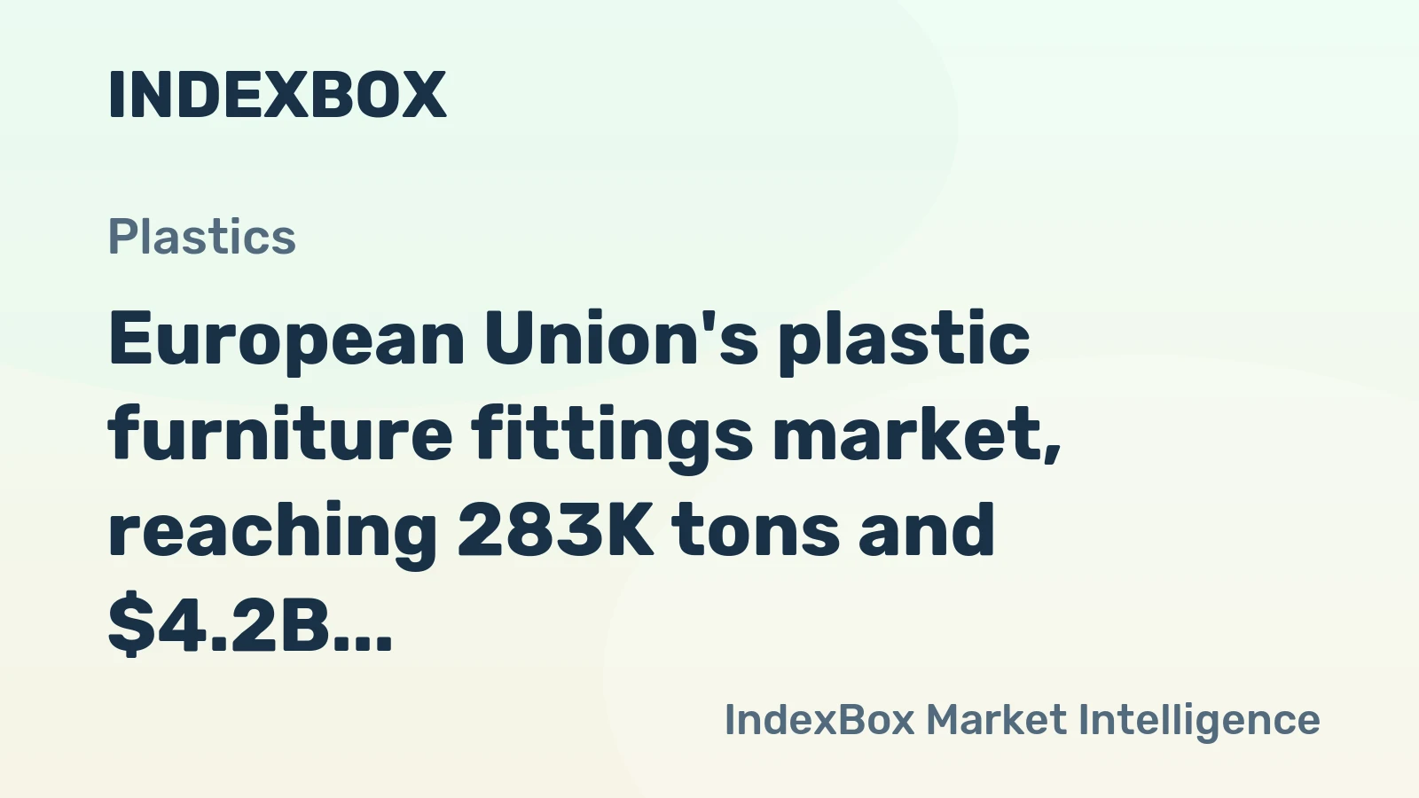 European Union's plastic furniture fittings market, reaching 283K tons and $4.2B by 2035, is forecast for continued growth in volume and value.
