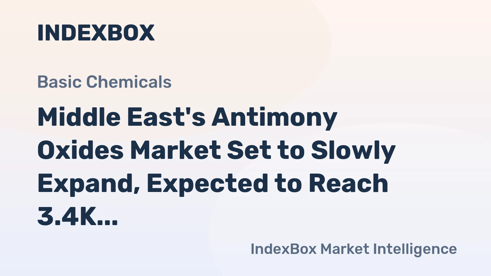 Middle East's Antimony Oxides Market Set to Slowly Expand, Expected to Reach 3.4K tons and $46M Value by 2035