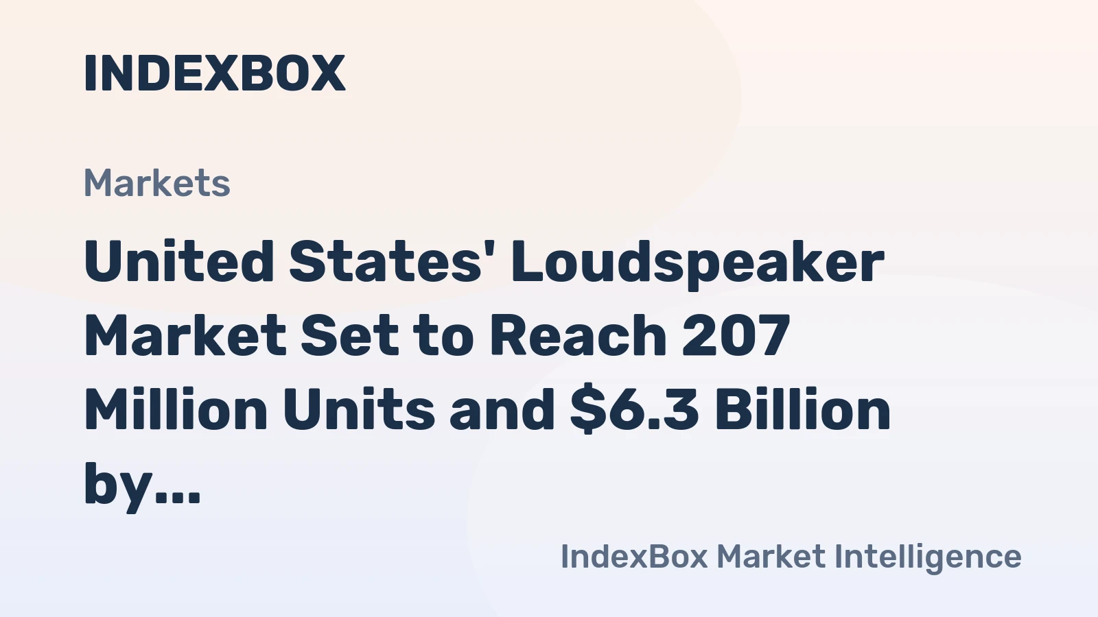 United States' Loudspeaker Market Set to Reach 207 Million Units and $6.3 Billion by 2035