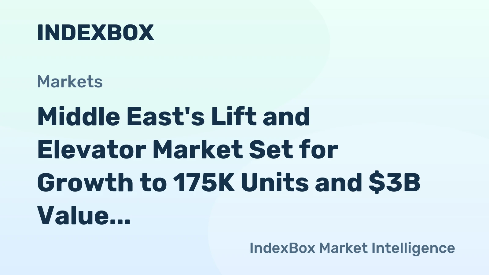 Middle East's Lift and Elevator Market Set for Growth to 175K Units and $3B Value