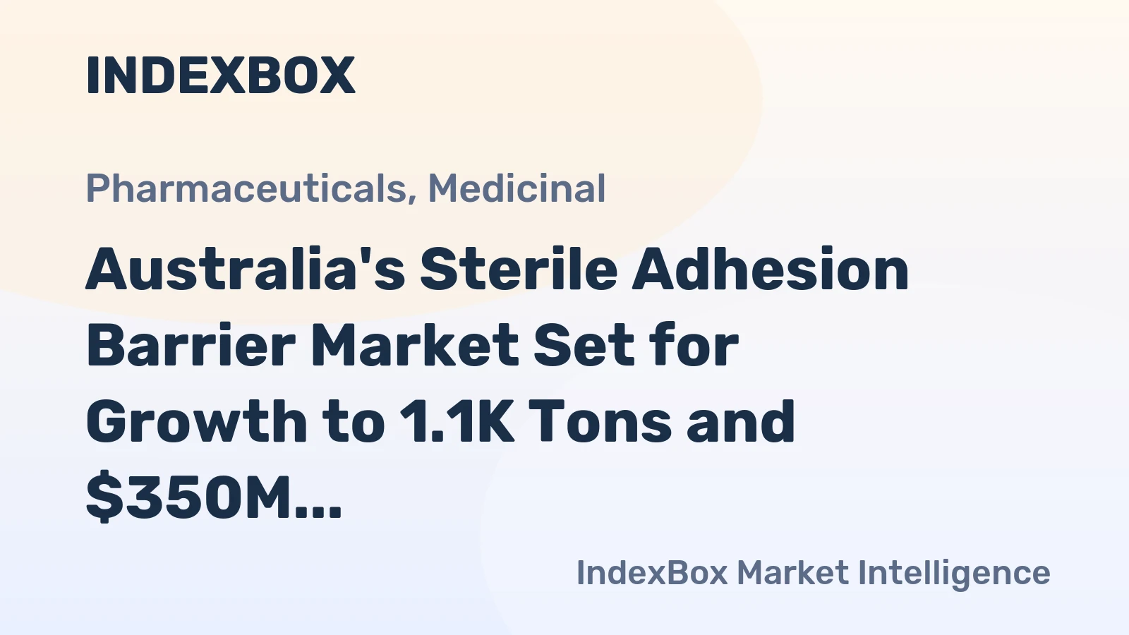 Australia's Sterile Adhesion Barrier Market Set for Growth to 1.1K Tons and $350M