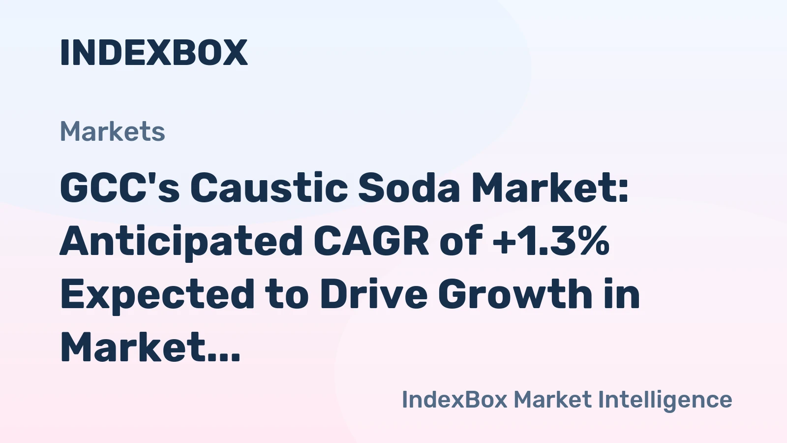 GCC's Caustic Soda Market: Anticipated CAGR of +1.3% Expected to Drive Growth in Market Volume to 1.4M tons by 2035