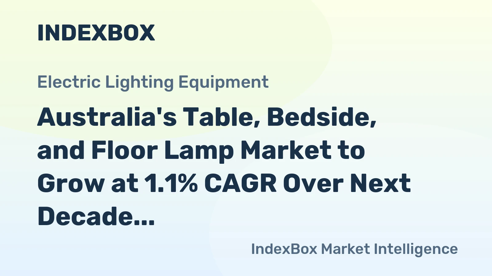 Australia's Table, Bedside, and Floor Lamp Market to Grow at 1.1% CAGR Over Next Decade