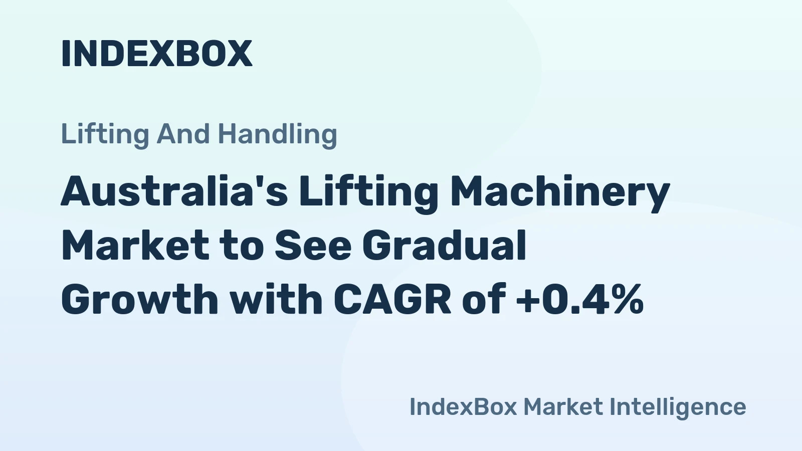 Australia's Lifting Machinery Market to See Gradual Growth with CAGR of +0.4%