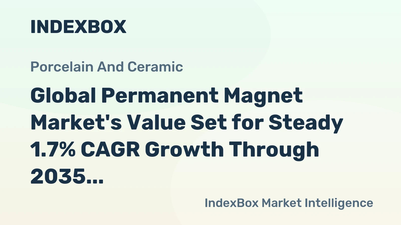 Global Permanent Magnet Market's Value Set for Steady 1.7% CAGR Growth Through 2035