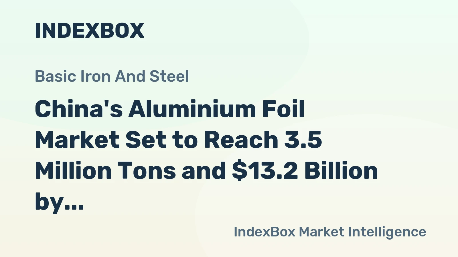 China's Aluminium Foil Market Set to Reach 3.5 Million Tons and $13.2 Billion by 2035
