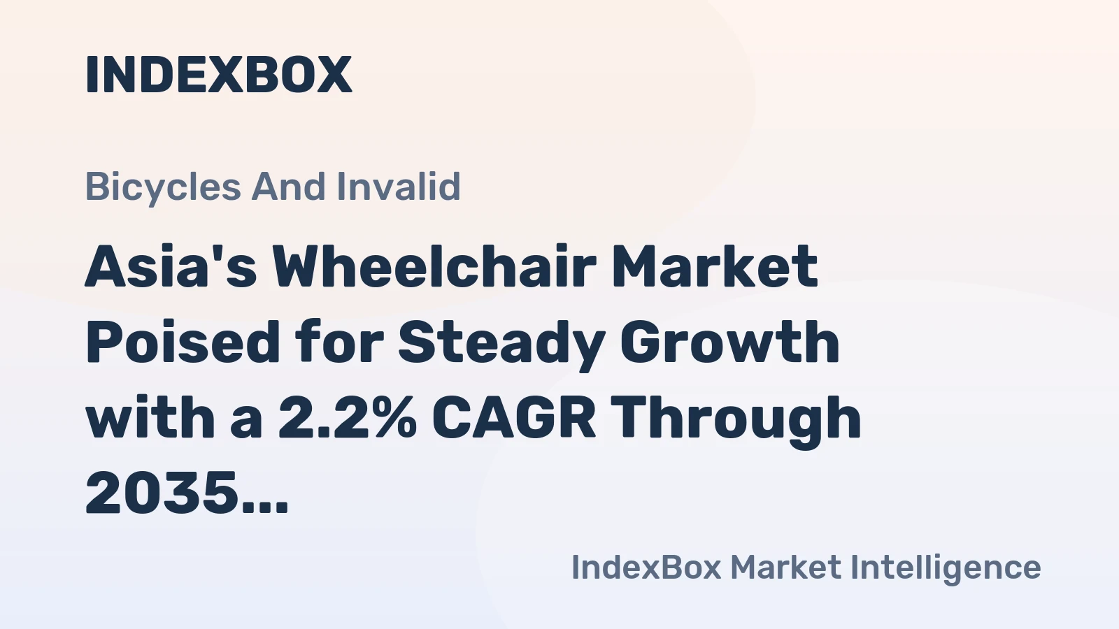 Asia's Wheelchair Market Poised for Steady Growth with a 2.2% CAGR Through 2035