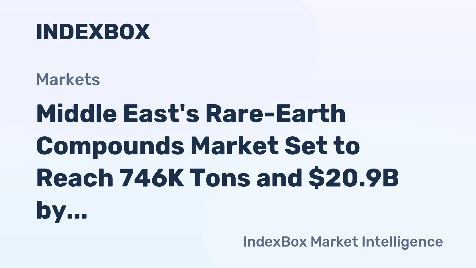 Middle East's Rare-Earth Compounds Market Set to Reach 746K Tons and $20.9B by 2035