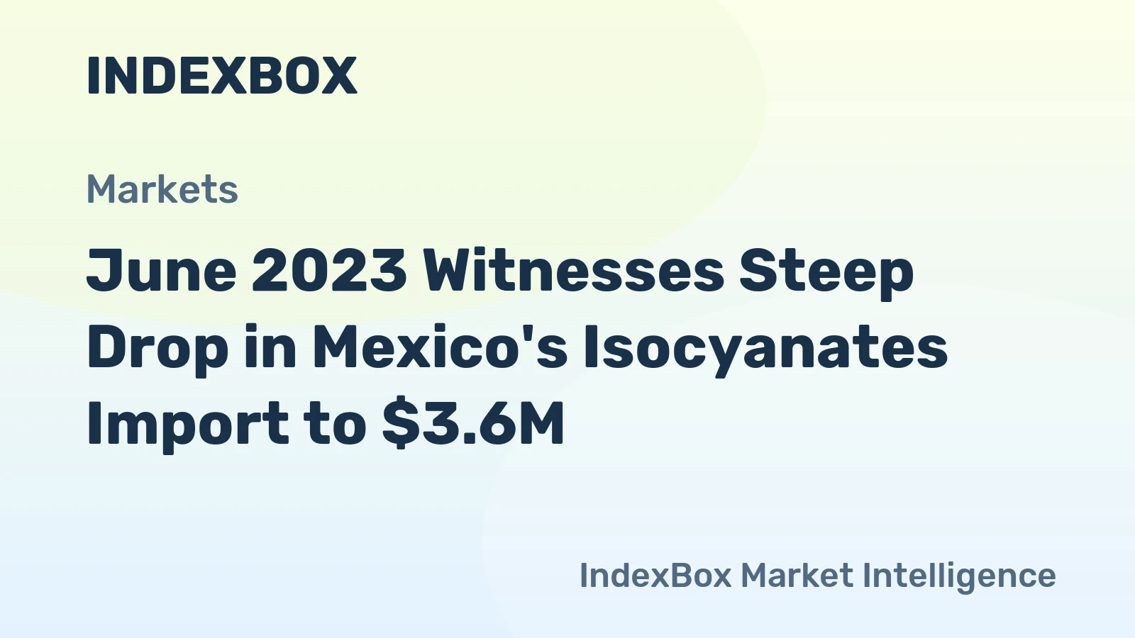 June 2023 Witnesses Steep Drop in Mexico's Isocyanates Import to $3.6M