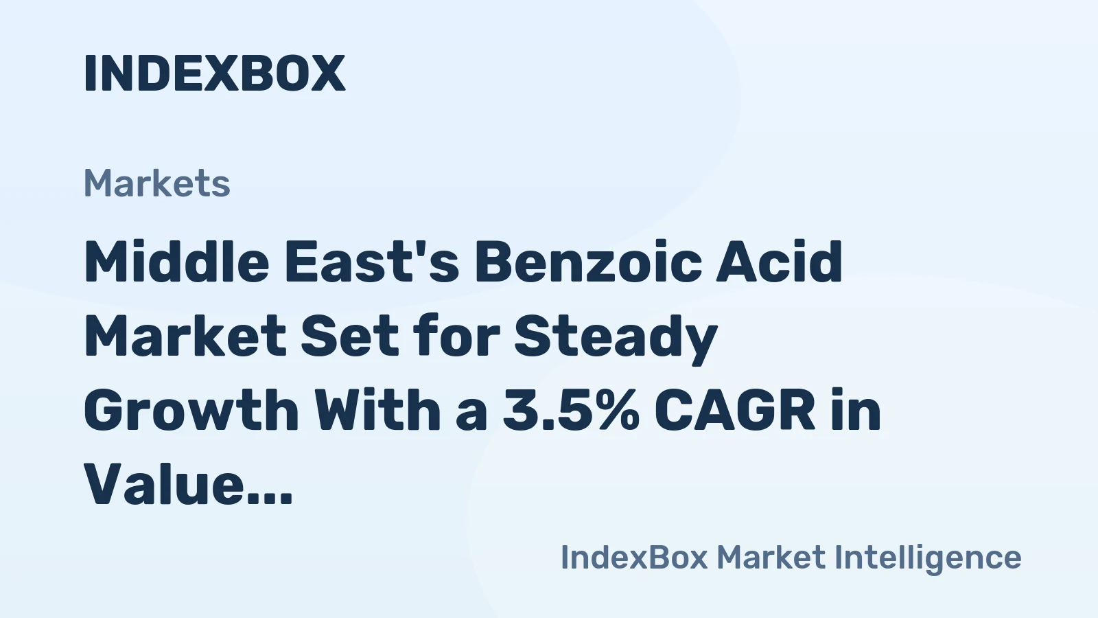 Middle East's Benzoic Acid Market Set for Steady Growth With a 3.5% CAGR in Value