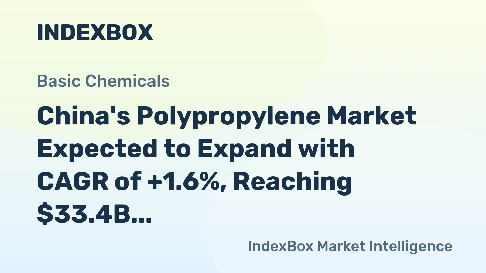 China's Polypropylene Market Expected to Expand with CAGR of +1.6%, Reaching $33.4B by 2035