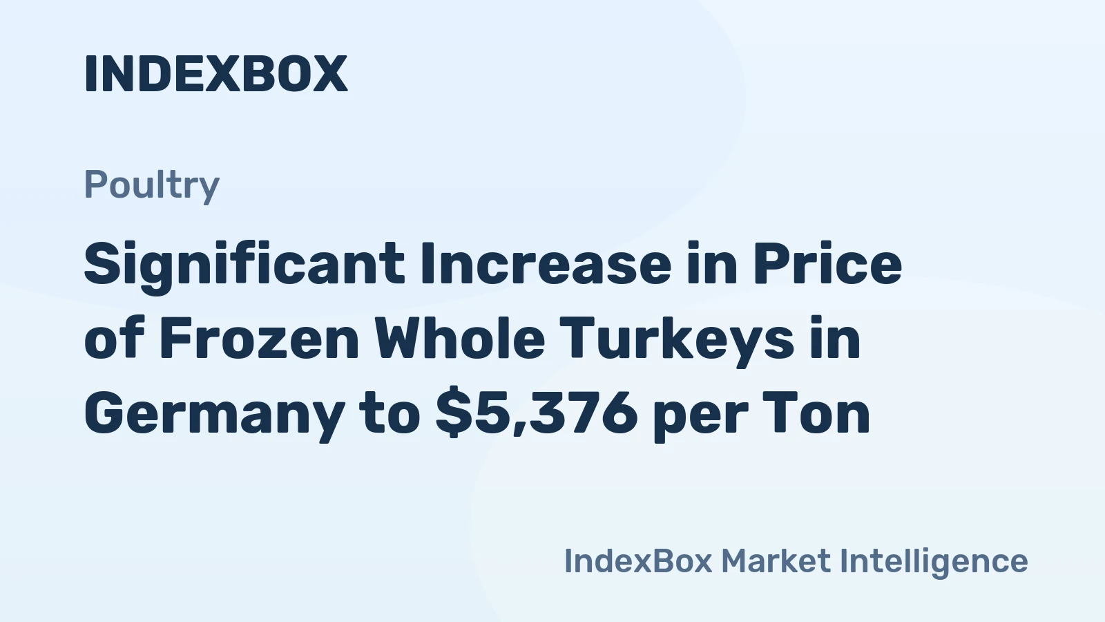 Significant Increase in Price of Frozen Whole Turkeys in Germany to $5,376 per Ton
