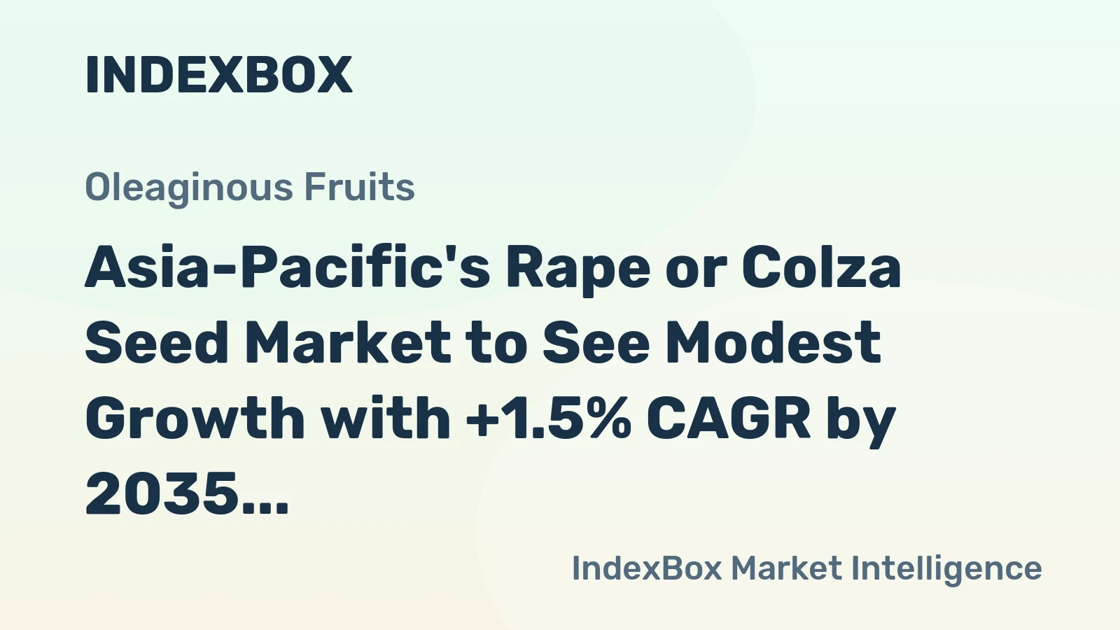 Asia-Pacific's Rape or Colza Seed Market to See Modest Growth with +1.5% CAGR by 2035