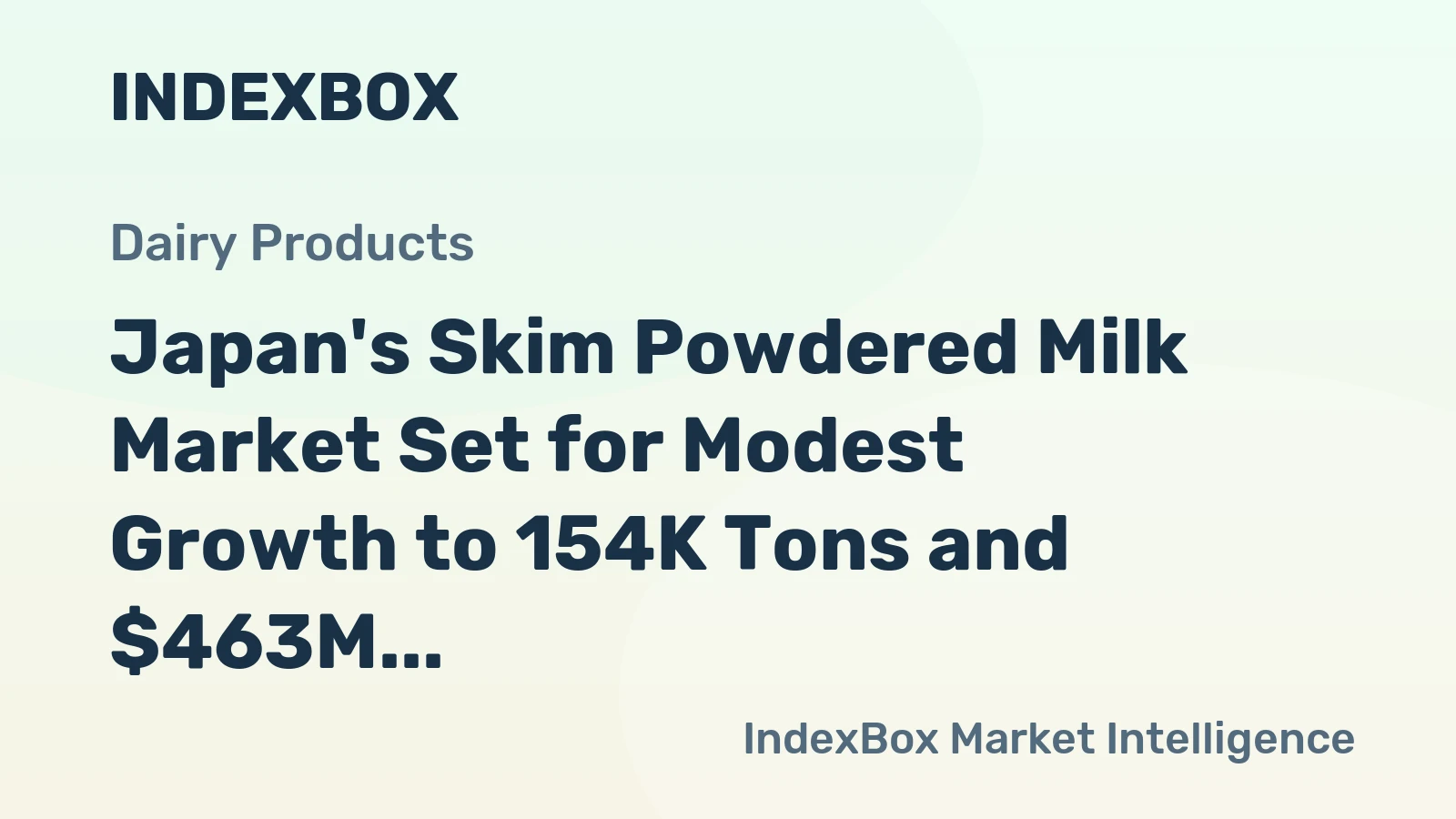 Japan's Skim Powdered Milk Market Set for Modest Growth to 154K Tons and $463M