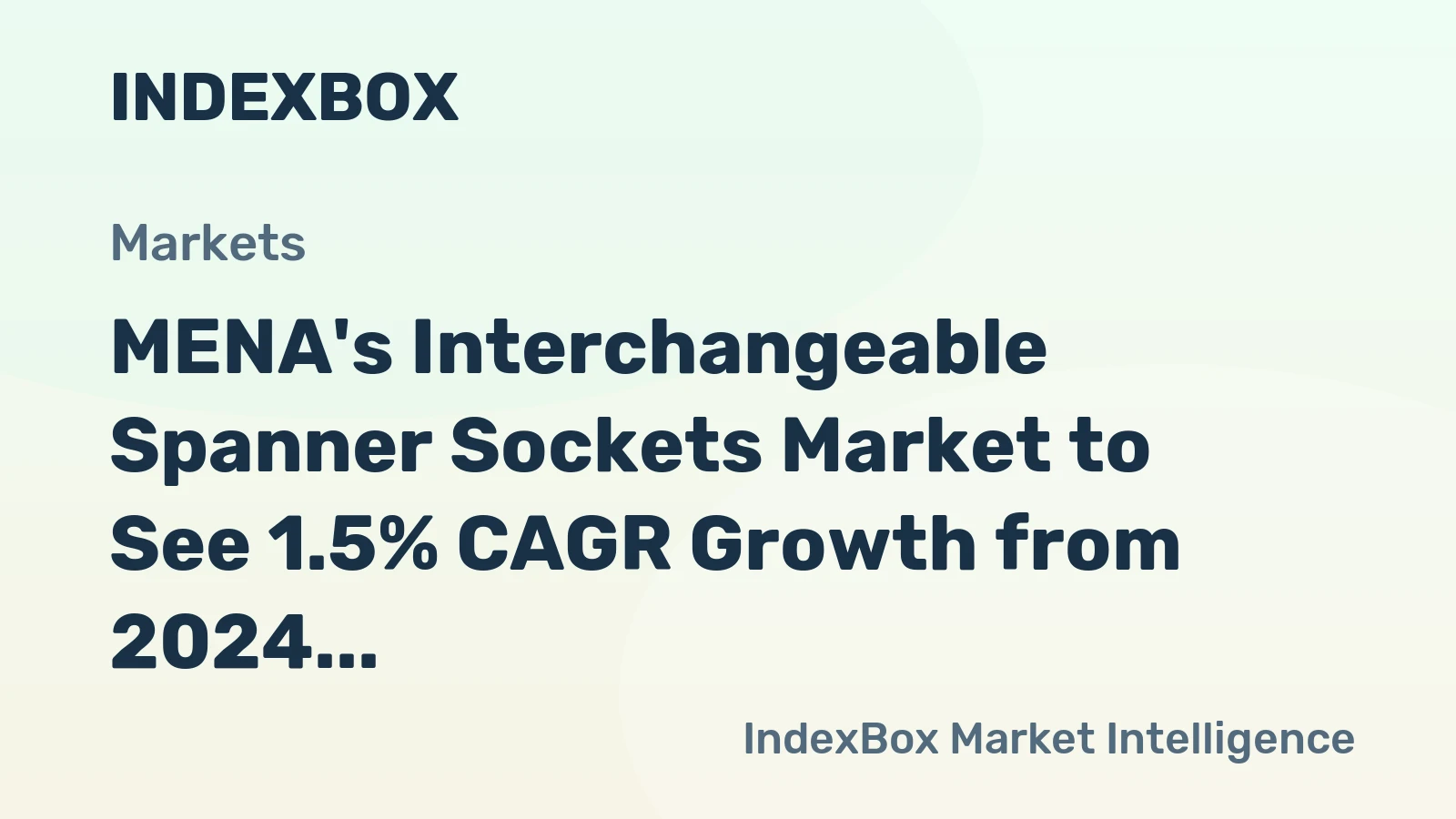 MENA's Interchangeable Spanner Sockets Market to See 1.5% CAGR Growth from 2024 to 2035