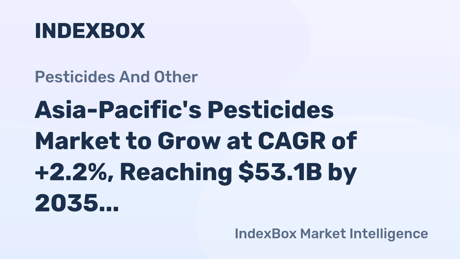 Asia-Pacific's Pesticides Market to Grow at CAGR of +2.2%, Reaching $53.1B by 2035