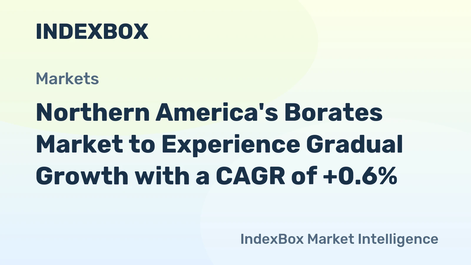 Northern America's Borates Market to Experience Gradual Growth with a CAGR of +0.6%
