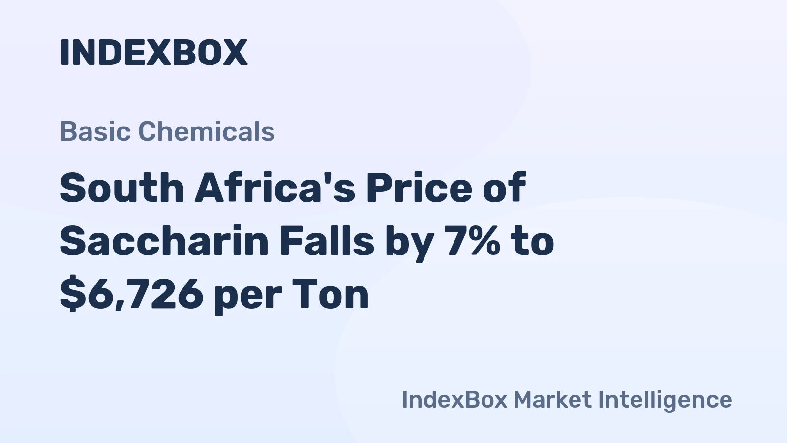 South Africa's Price of Saccharin Falls by 7% to $6,726 per Ton