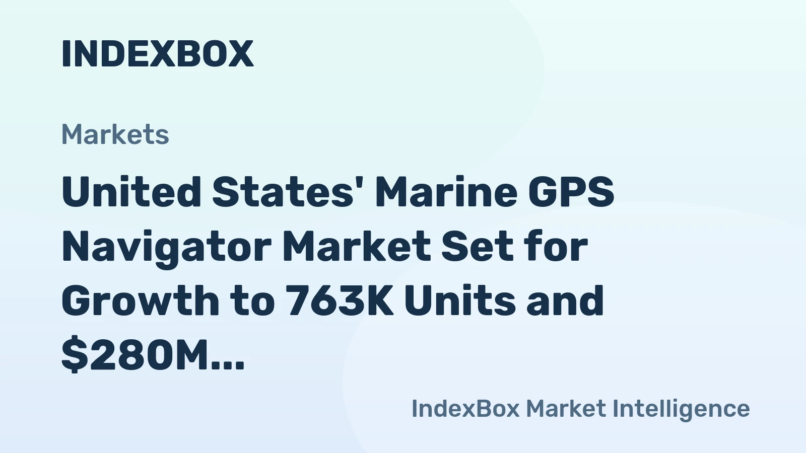 United States' Marine GPS Navigator Market Set for Growth to 763K Units and $280M