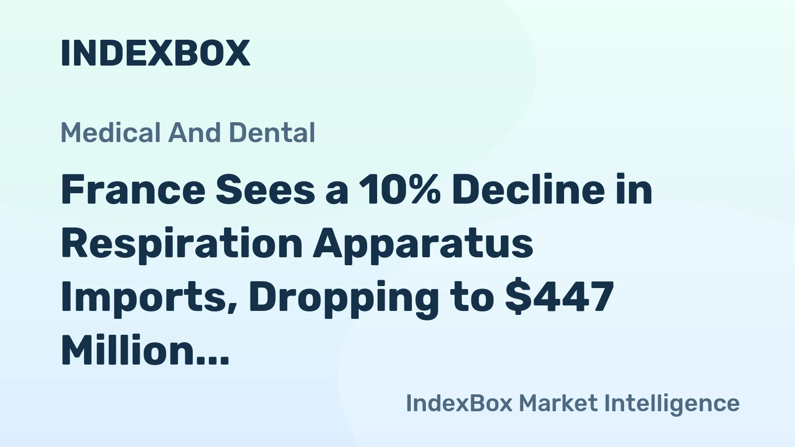 France Sees a 10% Decline in Respiration Apparatus Imports, Dropping to $447 Million by 2024