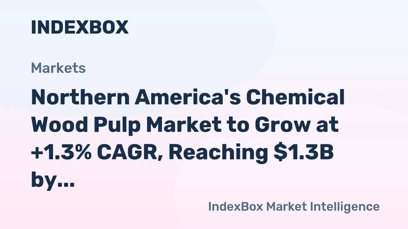 Northern America's Chemical Wood Pulp Market to Grow at +1.3% CAGR, Reaching $1.3B by 2035