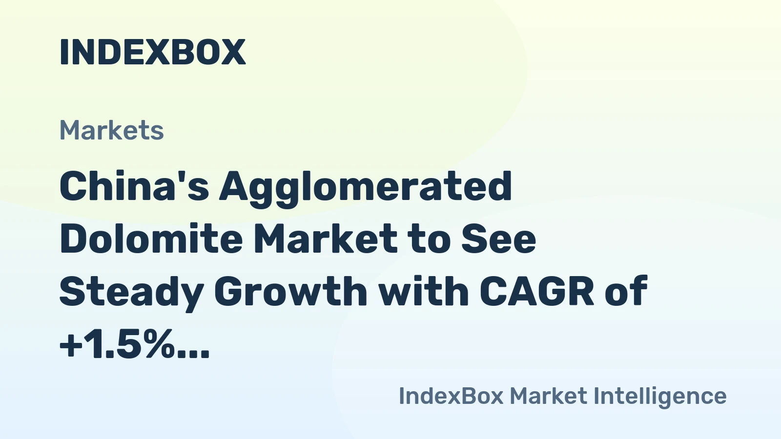 China's Agglomerated Dolomite Market to See Steady Growth with CAGR of +1.5% in Volume and +1.9% in Value from 2024 to 2035