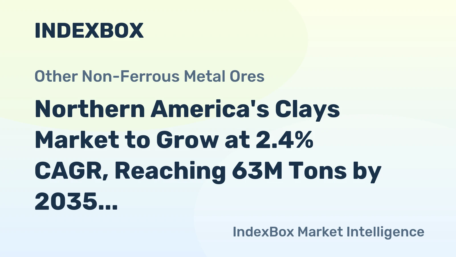 Northern America's Clays Market to Grow at 2.4% CAGR, Reaching 63M Tons by 2035