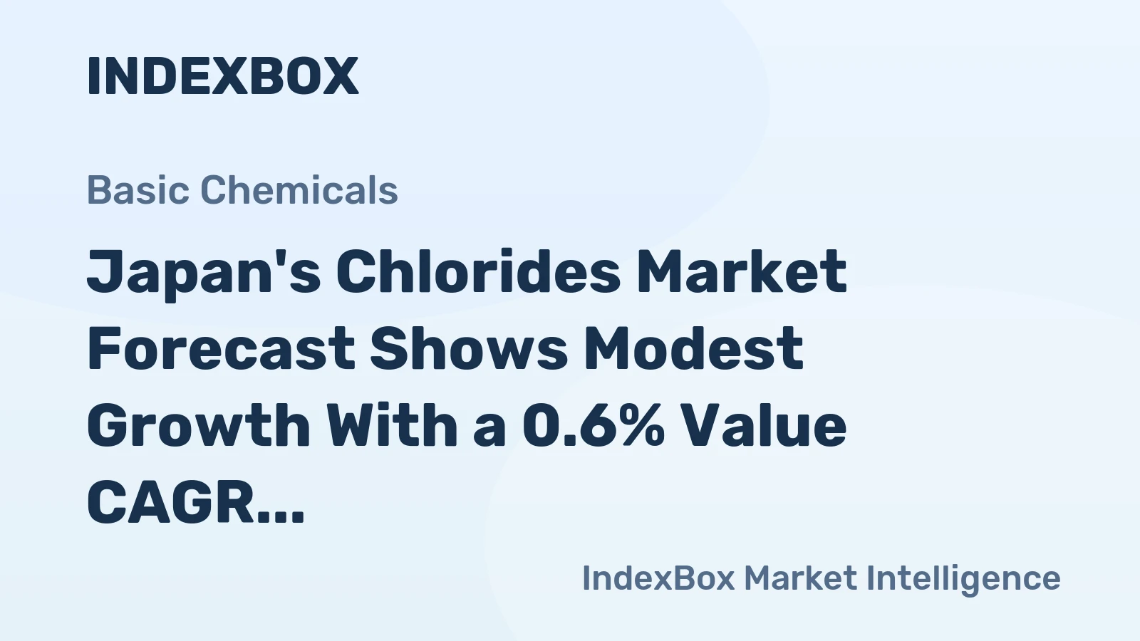 Japan's Chlorides Market Forecast Shows Modest Growth With a 0.6% Value CAGR Through 2035