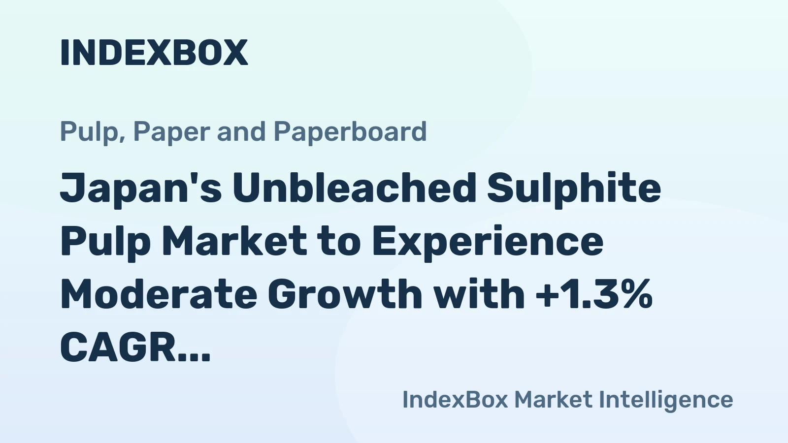 Japan's Unbleached Sulphite Pulp Market to Experience Moderate Growth with +1.3% CAGR