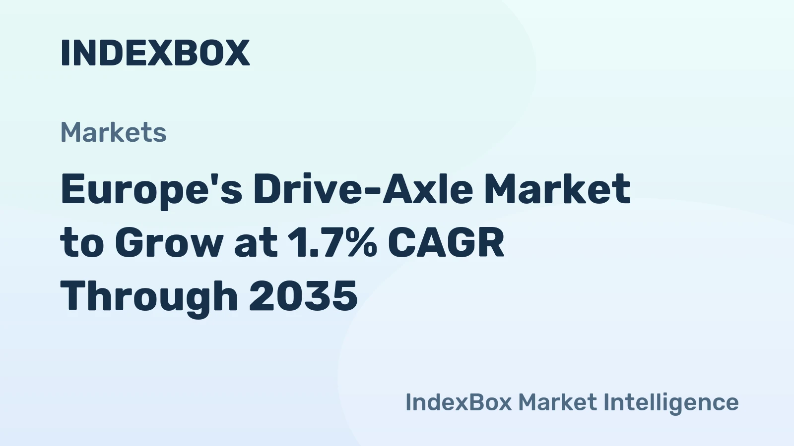 Europe's Drive-Axle Market to Grow at 1.7% CAGR Through 2035