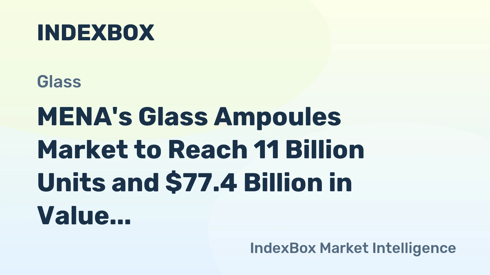 MENA's Glass Ampoules Market to Reach 11 Billion Units and $77.4 Billion in Value by 2035