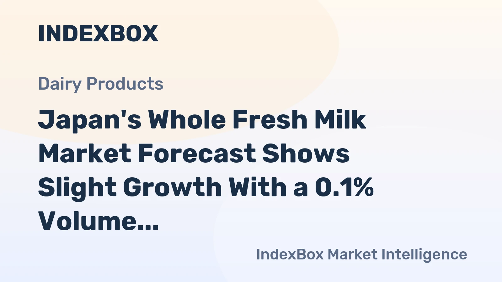 Japan's Whole Fresh Milk Market Forecast Shows Slight Growth With a 0.1% Volume CAGR