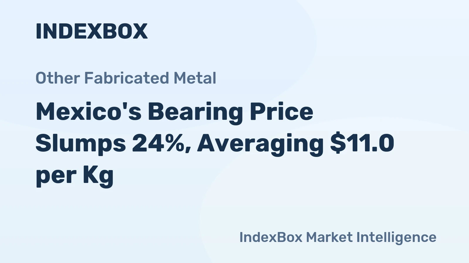 Mexico's Bearing Price Slumps 24%, Averaging $11.0 per Kg