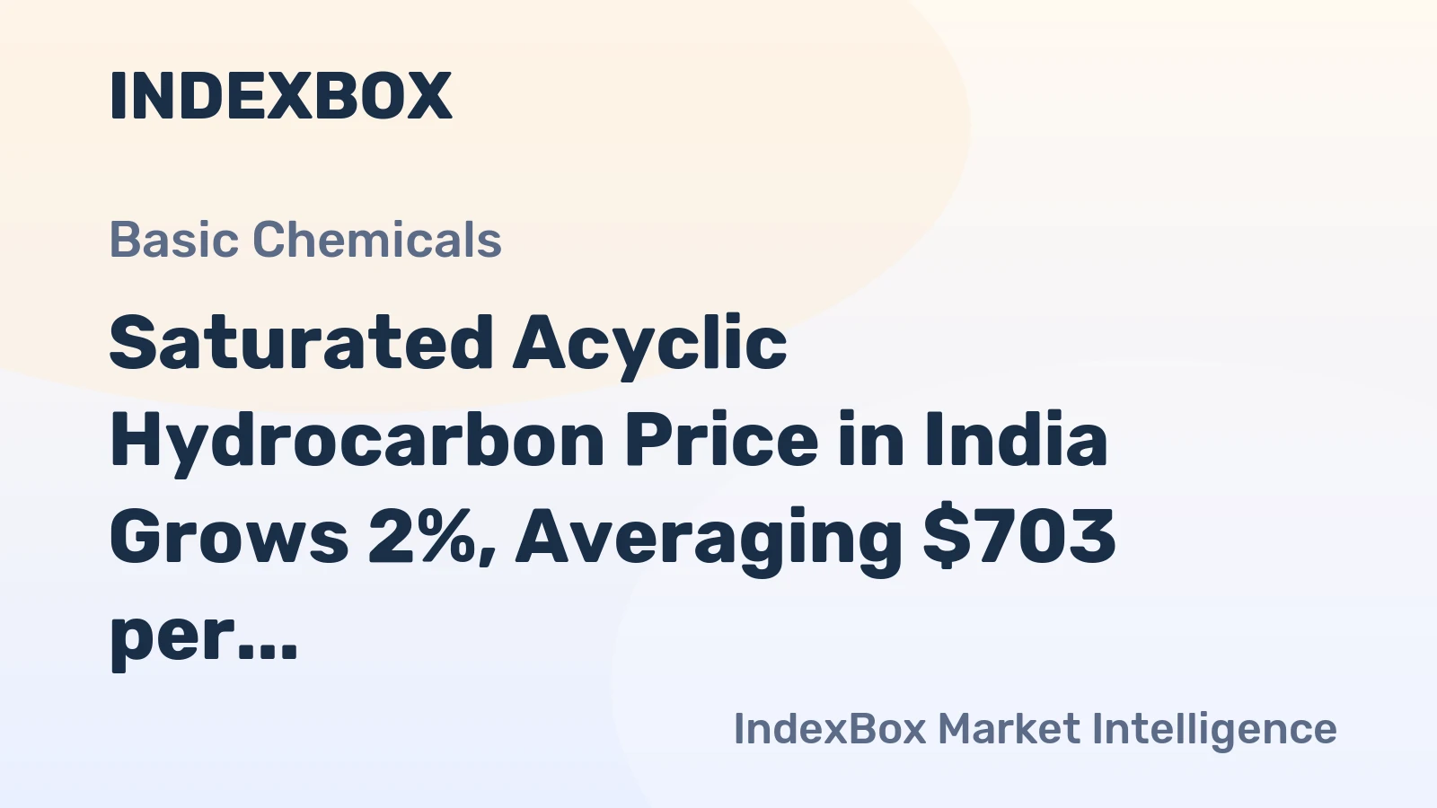 Saturated Acyclic Hydrocarbon Price in India Grows 2%, Averaging $703 per Ton