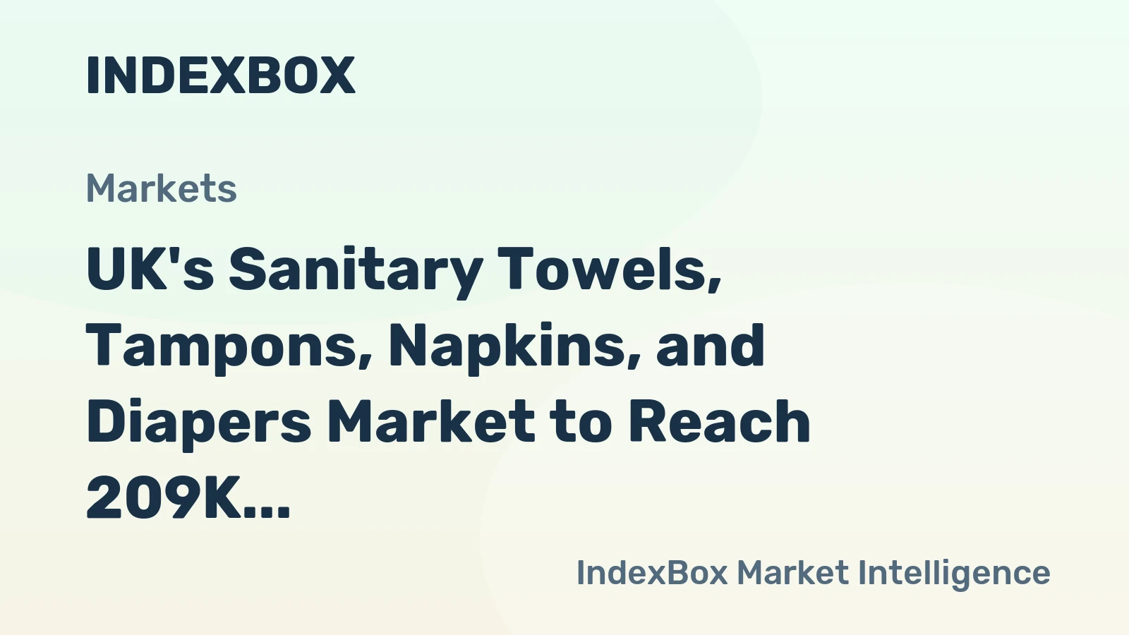 UK's Sanitary Towels, Tampons, Napkins, and Diapers Market to Reach 209K Tons in Volume and $926M in Value by 2035
