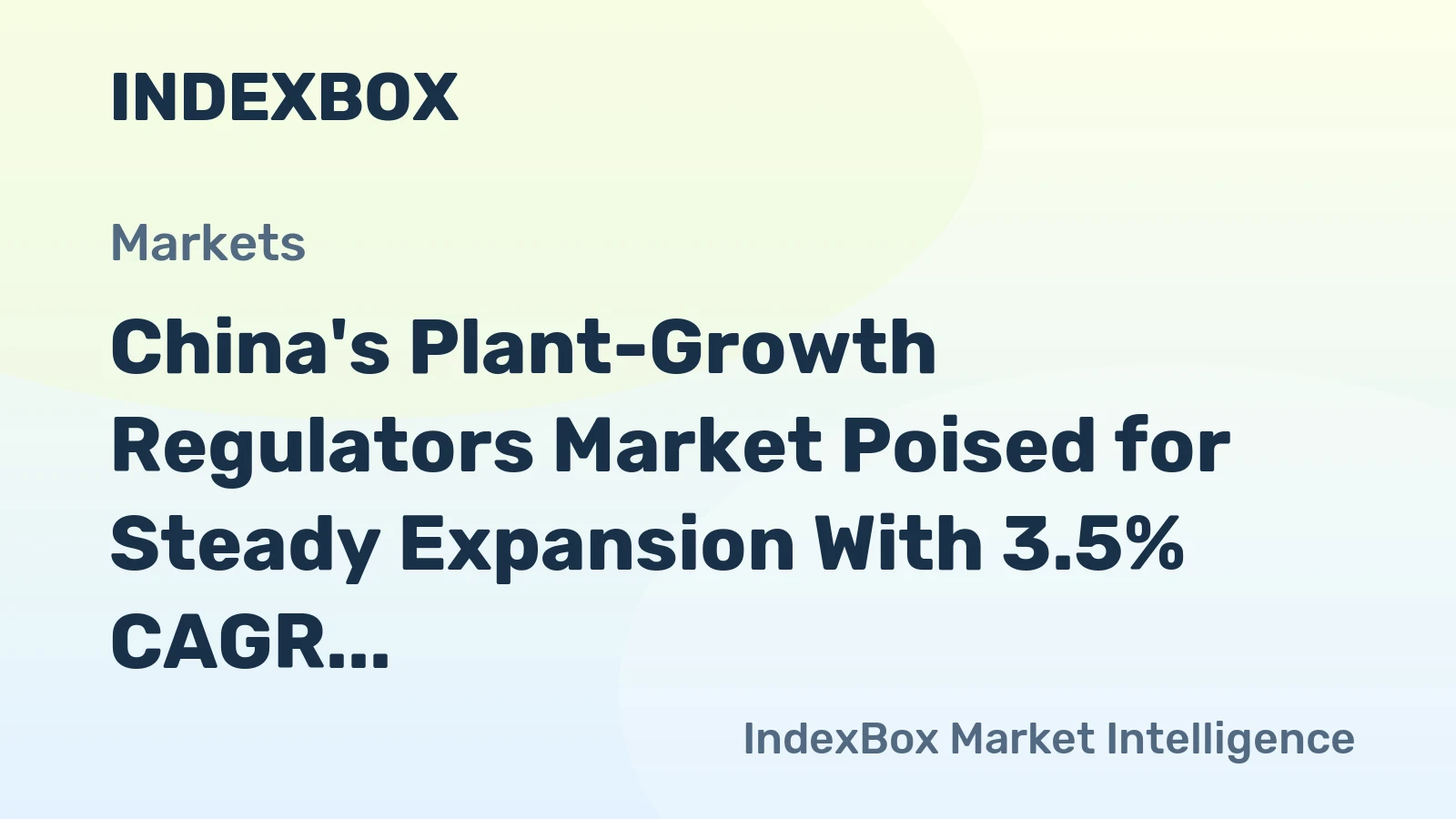 China's Plant-Growth Regulators Market Poised for Steady Expansion With 3.5% CAGR in Value Through 2035