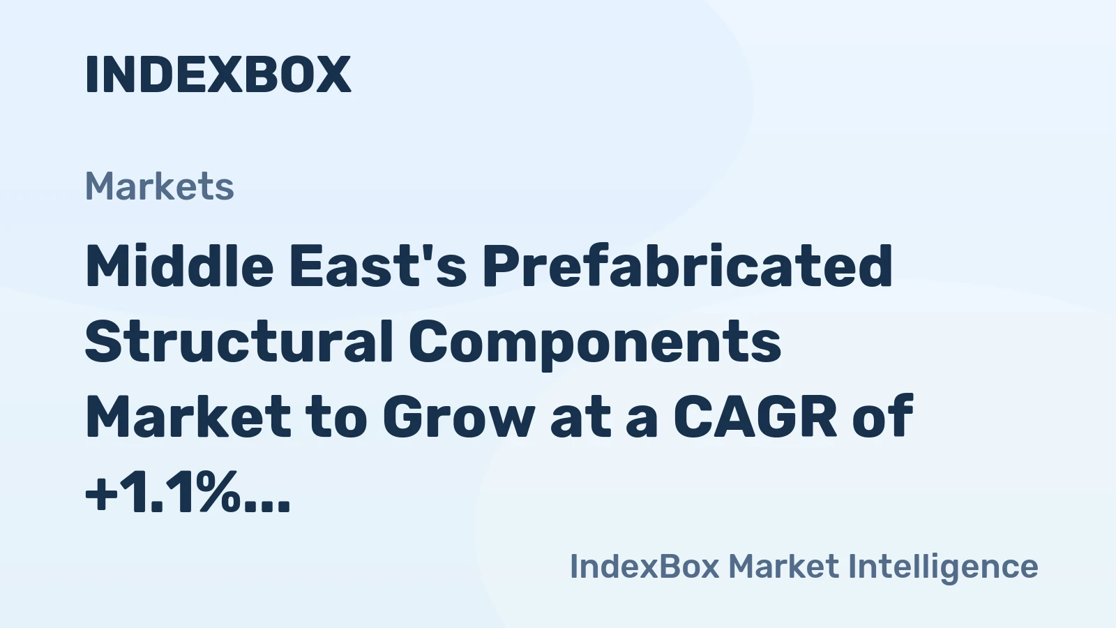Middle East's Prefabricated Structural Components Market to Grow at a CAGR of +1.1% Leading to 47M Tons by 2035