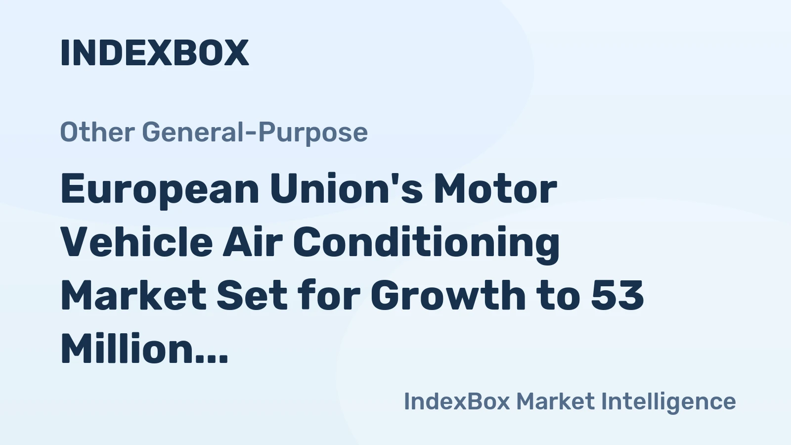 European Union's Motor Vehicle Air Conditioning Market Set for Growth to 53 Million Units and $18.8 Billion