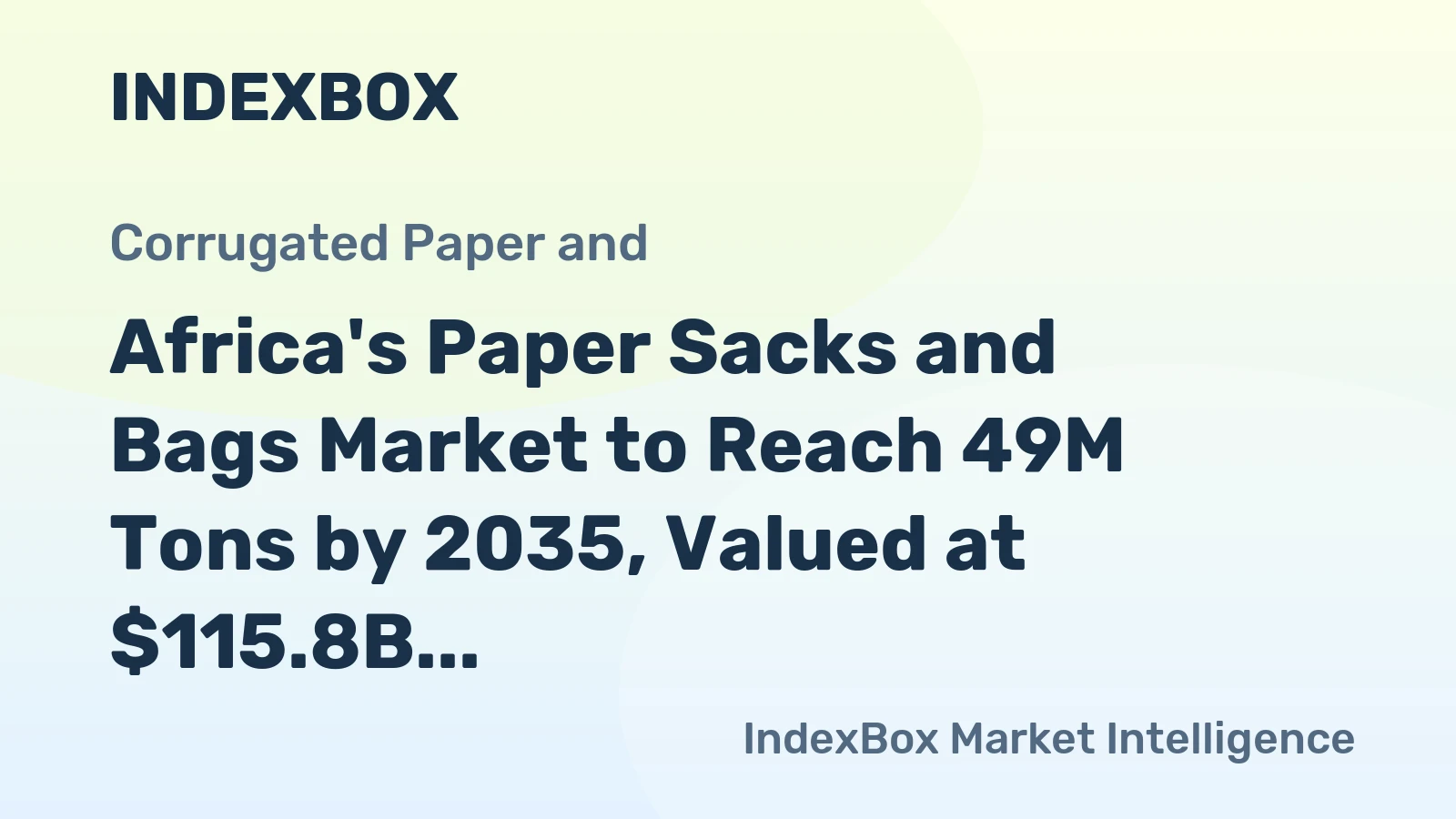 Africa's Paper Sacks and Bags Market to Reach 49M Tons by 2035, Valued at $115.8B