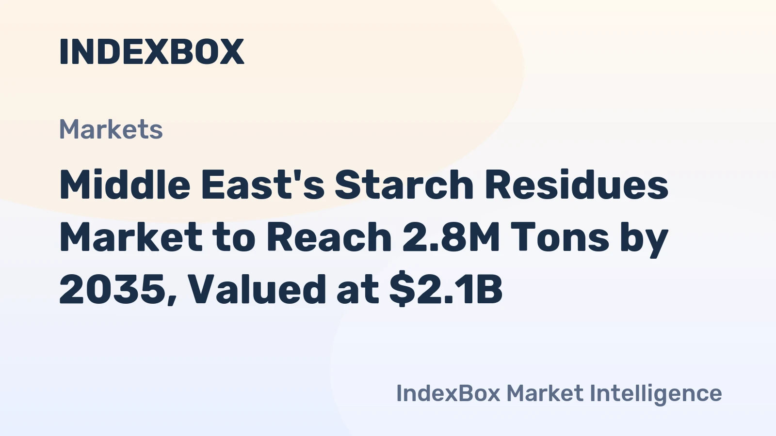 Middle East's Starch Residues Market to Reach 2.8M Tons by 2035, Valued at $2.1B