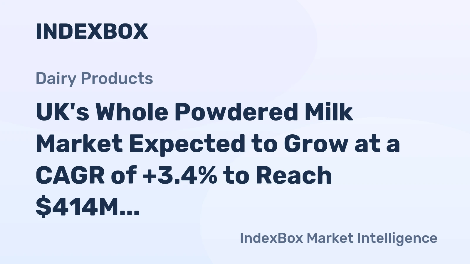 UK's Whole Powdered Milk Market Expected to Grow at a CAGR of +3.4% to Reach $414M by 2035