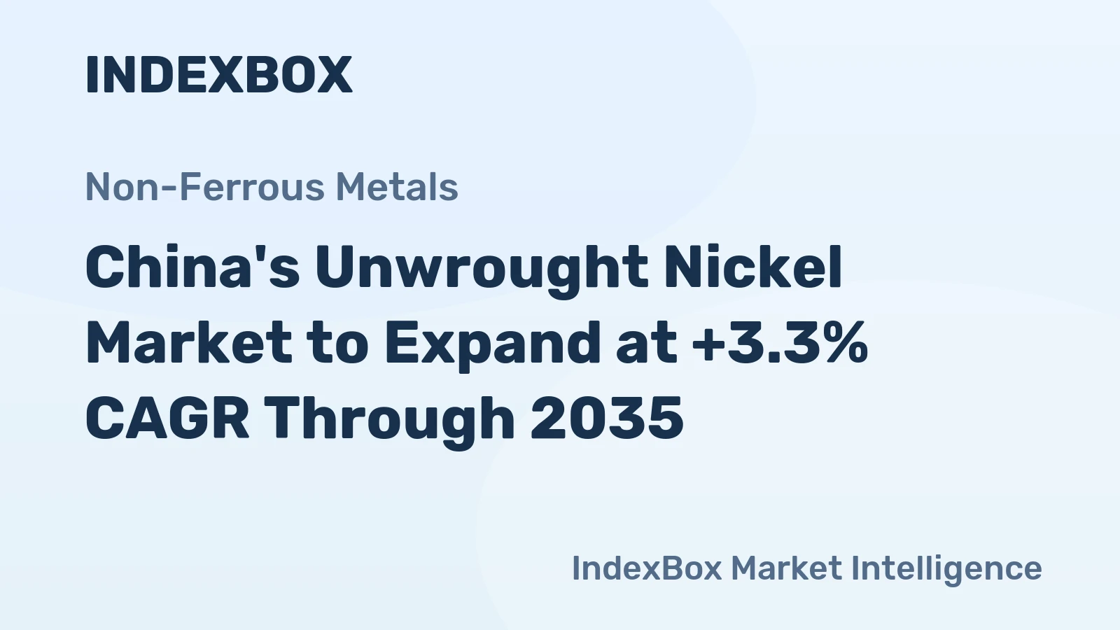 China's Unwrought Nickel Market to Expand at +3.3% CAGR Through 2035