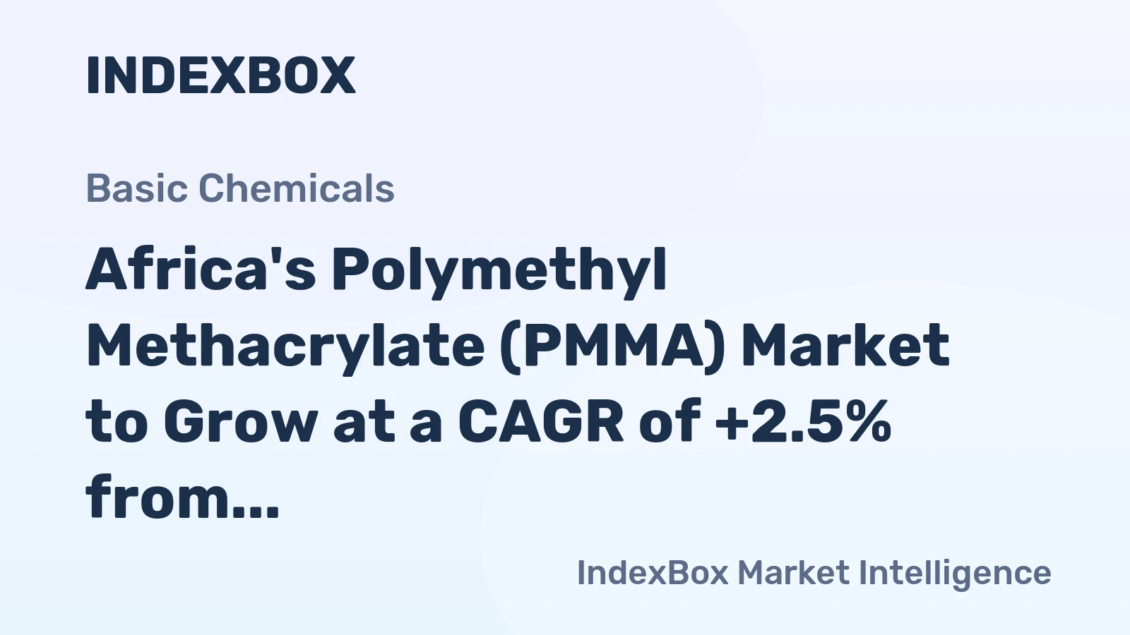 Africa's Polymethyl Methacrylate (PMMA) Market to Grow at a CAGR of +2.5% from 2024 to 2035, Reaching $374M by 2035
