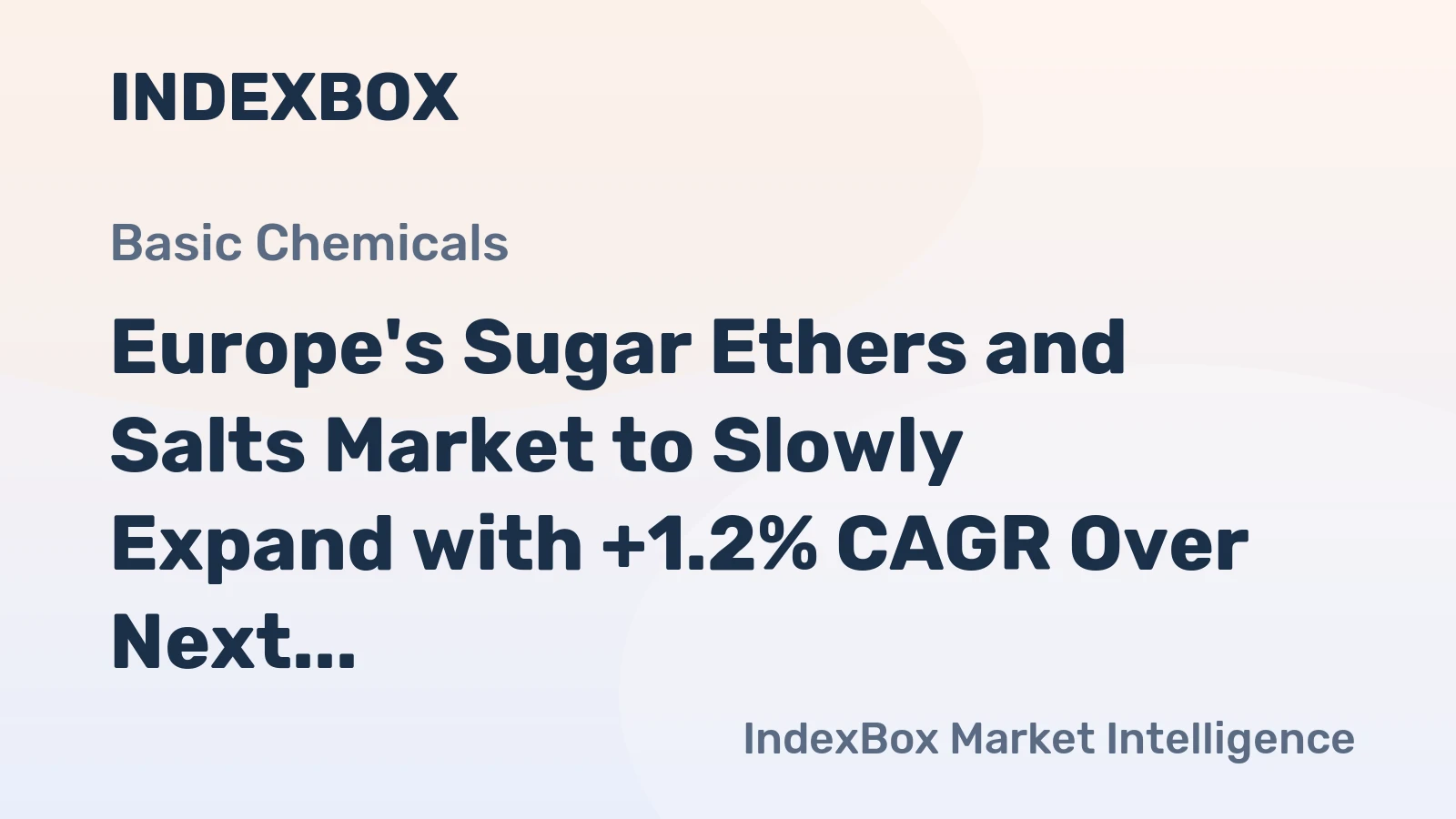 Europe's Sugar Ethers and Salts Market to Slowly Expand with +1.2% CAGR Over Next Decade