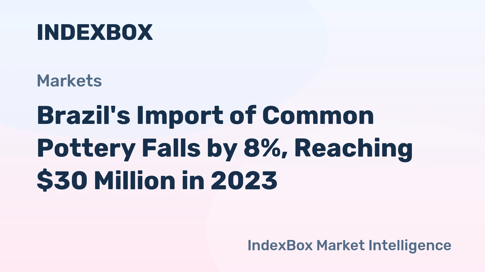 Brazil's Import of Common Pottery Falls by 8%, Reaching $30 Million in 2023