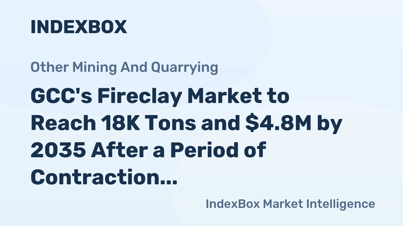 GCC's Fireclay Market to Reach 18K Tons and $4.8M by 2035 After a Period of Contraction