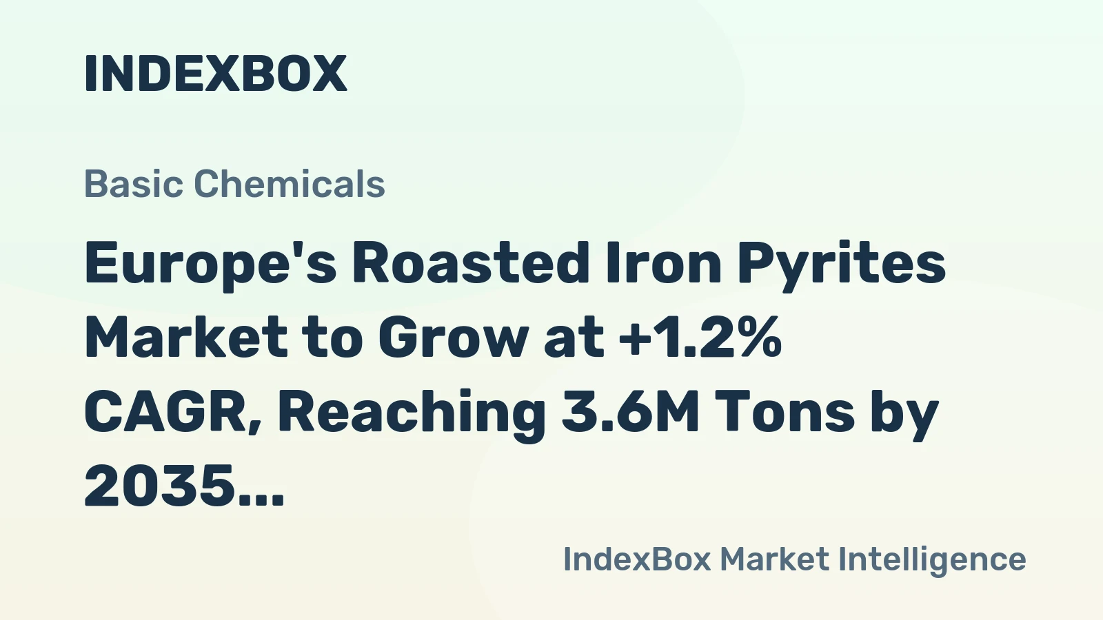Europe's Roasted Iron Pyrites Market to Grow at +1.2% CAGR, Reaching 3.6M Tons by 2035