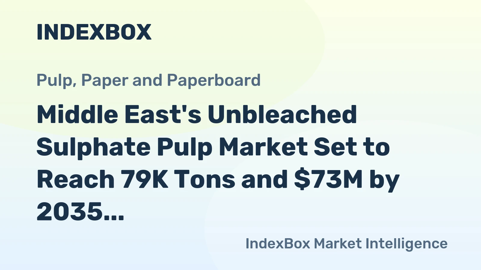 Middle East's Unbleached Sulphate Pulp Market Set to Reach 79K Tons and $73M by 2035