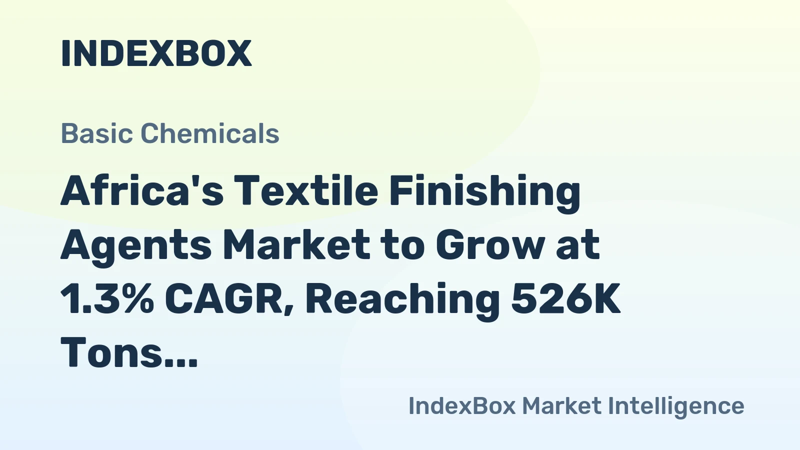 Africa's Textile Finishing Agents Market to Grow at 1.3% CAGR, Reaching 526K Tons by 2035